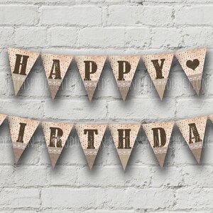 Rustic Banner Printable Alphabet, PINK Vintage Polka Dot Baby Shower ...