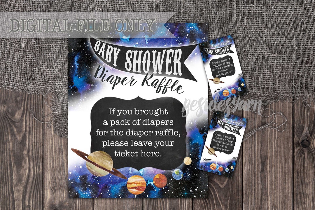 Outer Space Diaper Raffle Ticket Printable, Galaxy Baby Shower Game ...
