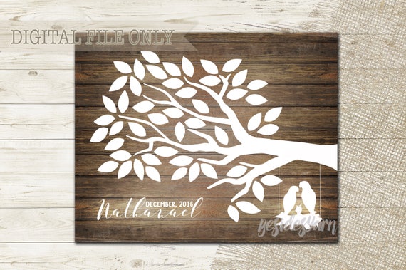 Personalized Rustic Wood Tree Guest Book PRINTABLE Teacher | Etsy