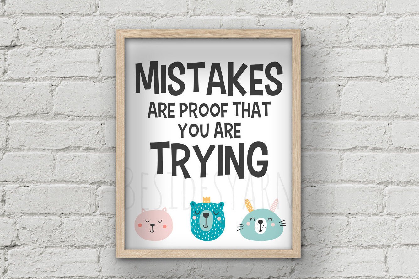 Elementary Classroom Printable, Mistakes Are Proof Home Room Poster ...