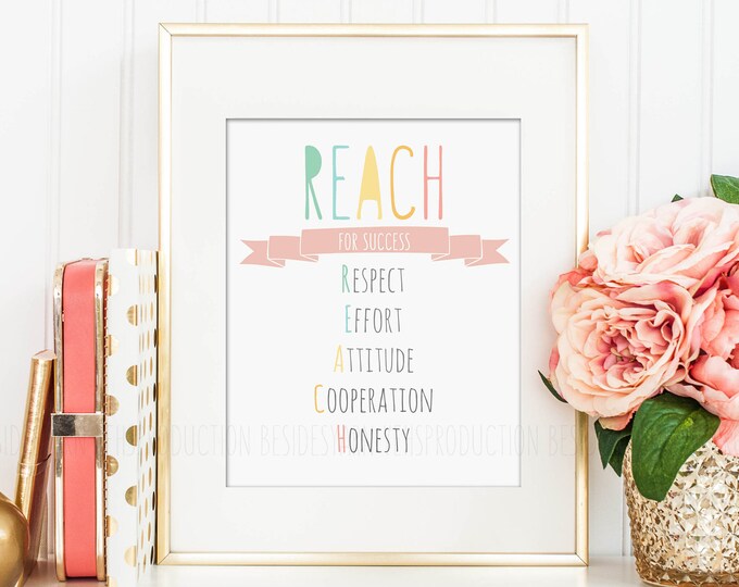 Reach for Success, Classroom Decor, Classroom Rules, Teacher Gift ...