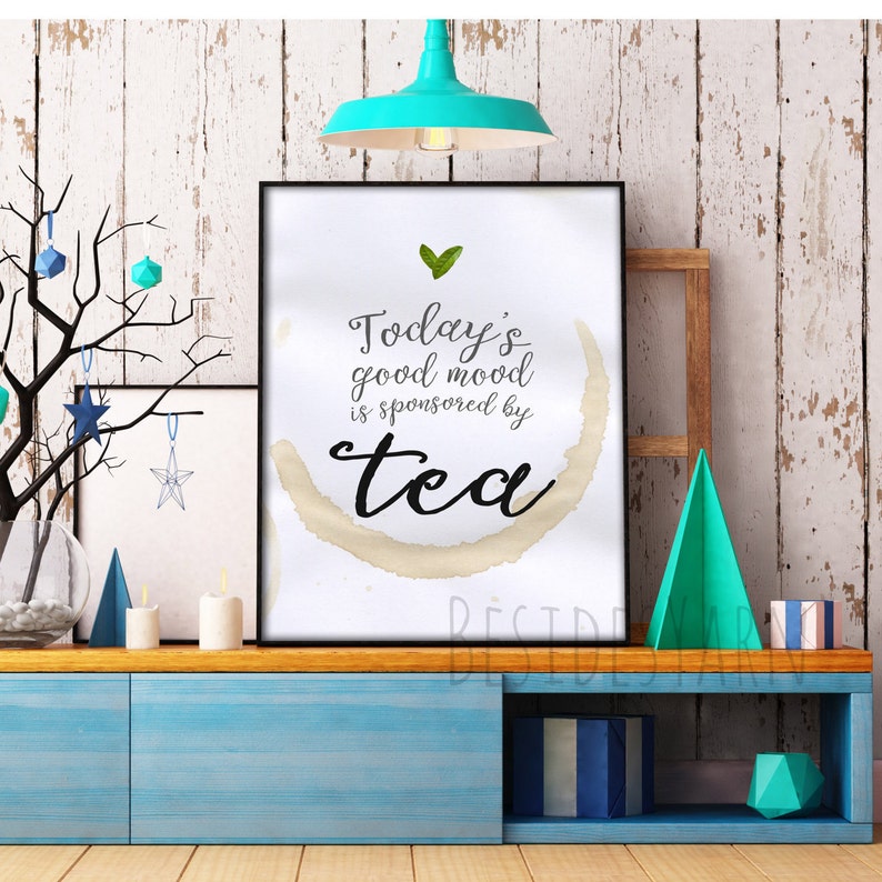 Tea Lover Wall Print, Bubble Tea Shop Poster, Sponsored by Tea Sign ...