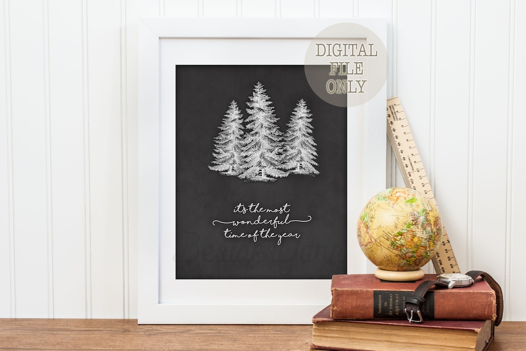 Holiday Song Lyrics Printable Decor, Christmas Tree Wall Sign, Winter ...