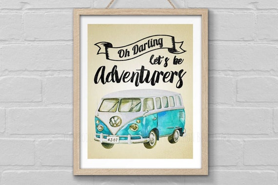 Camper Van Wall Decor Retro Travel Art Print Adventure | Etsy
