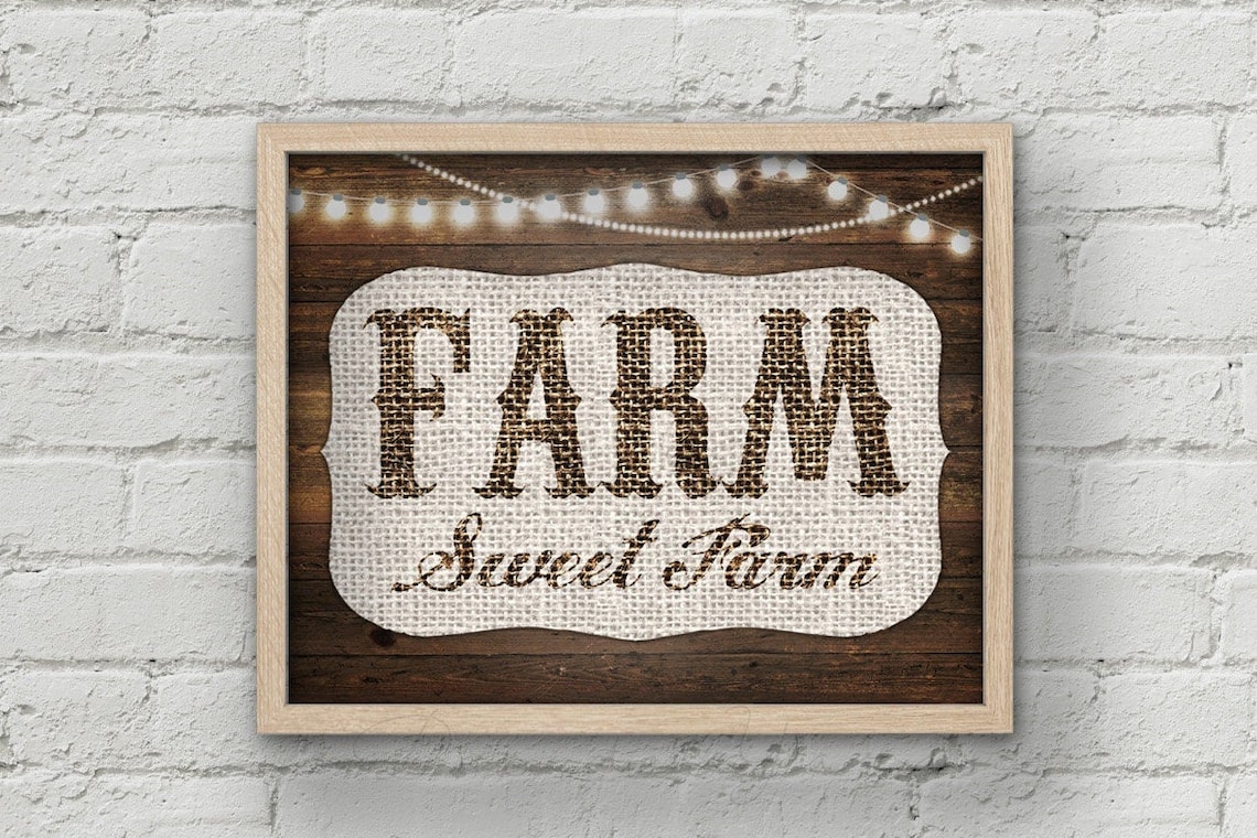 Farm Sweet Farm Sign Farmhouse Decor Rustic Home Print Home - Etsy
