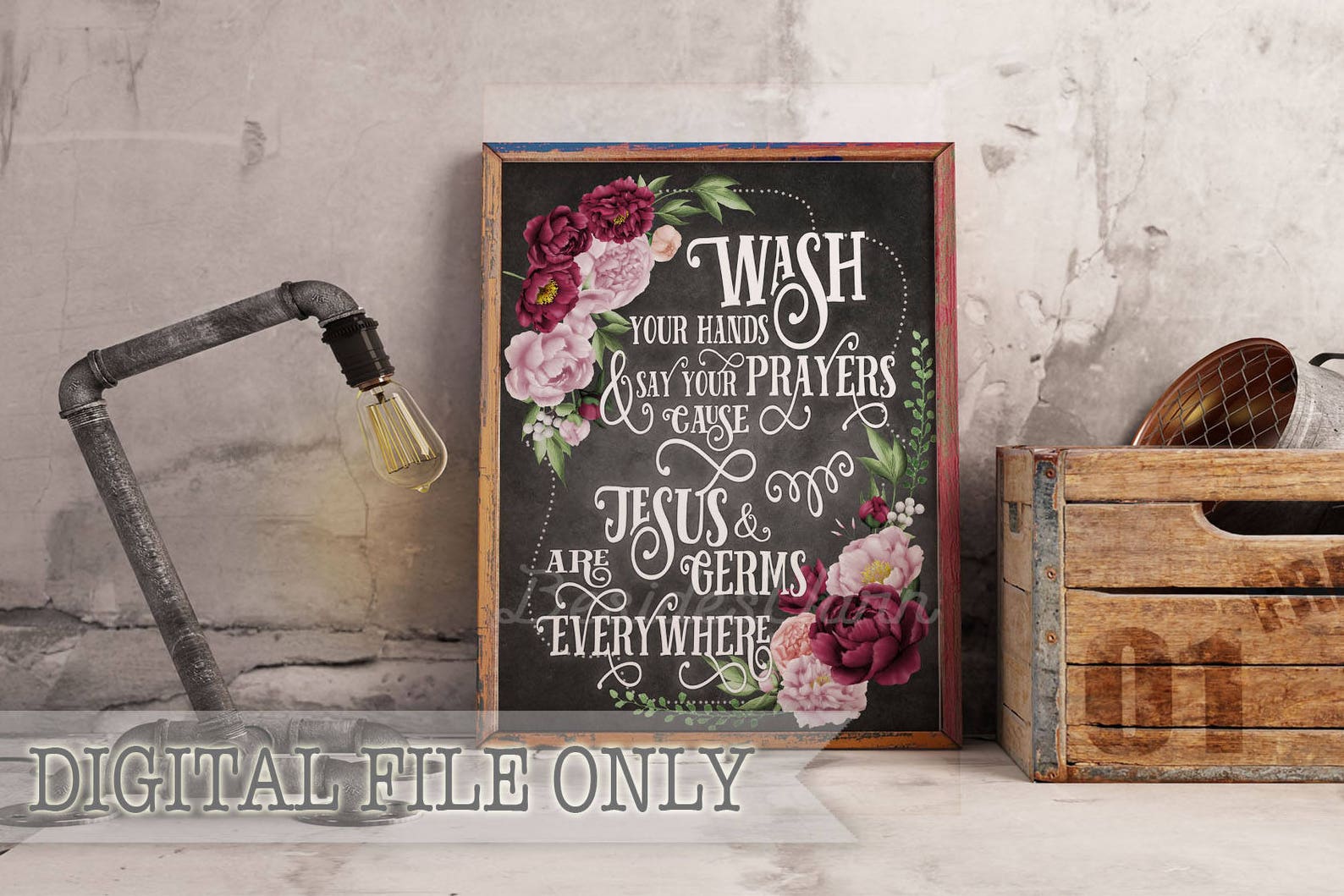 Funny Quote Wash Hands Bathroom Printable, Kids Washroom Wall Decor ...