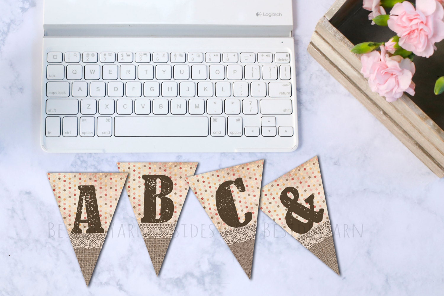 Rustic Banner Printable Alphabet, PINK Vintage Polka Dot Baby Shower ...
