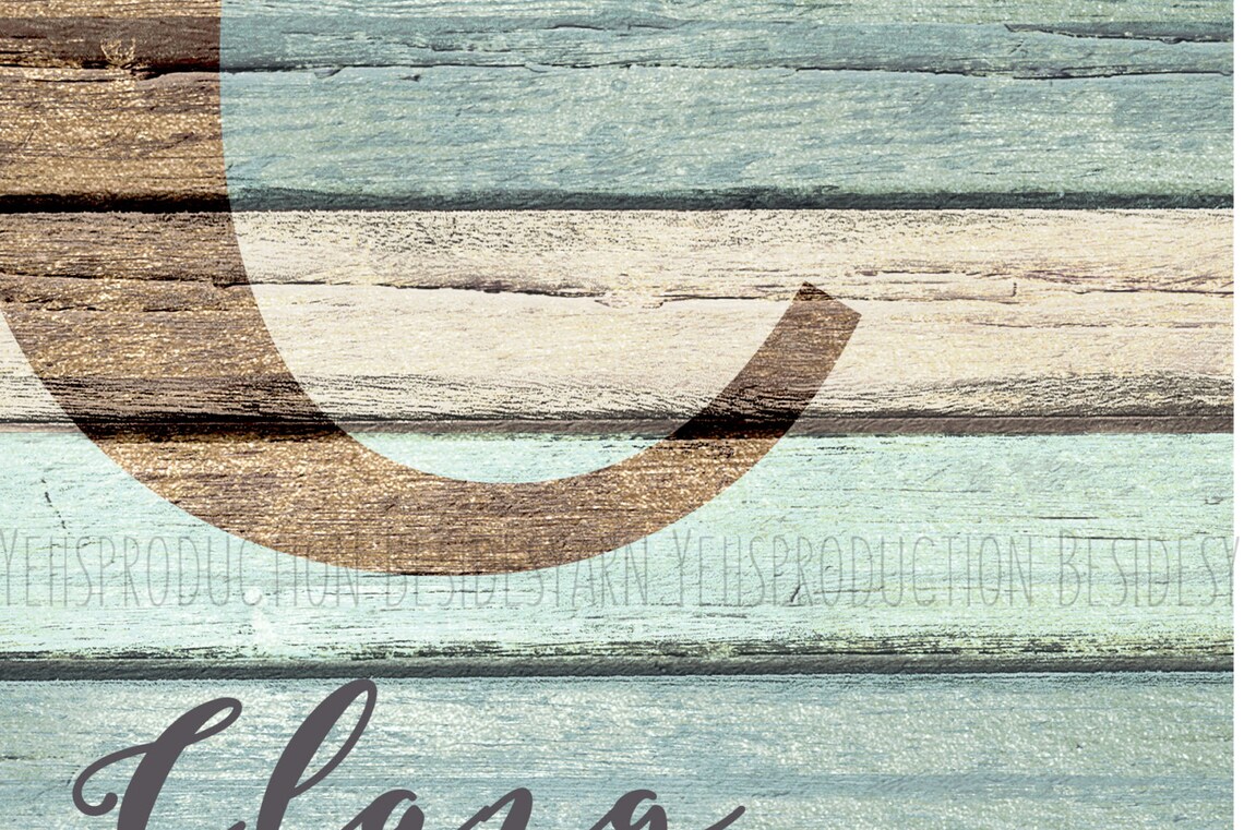 Rustic Monogram Family Sign Printable, Nursery Initials With Turquoise ...