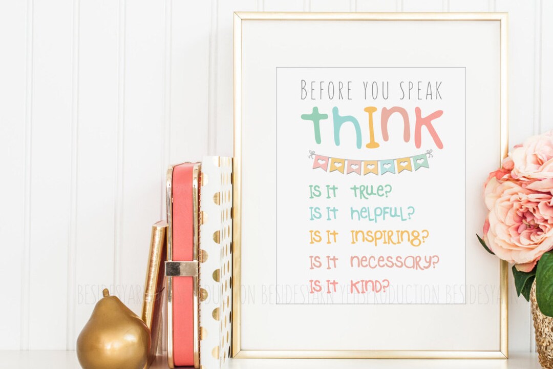 Teacher Gift, Classroom Rules Poster, Homeschool Rules Decor, Think ...