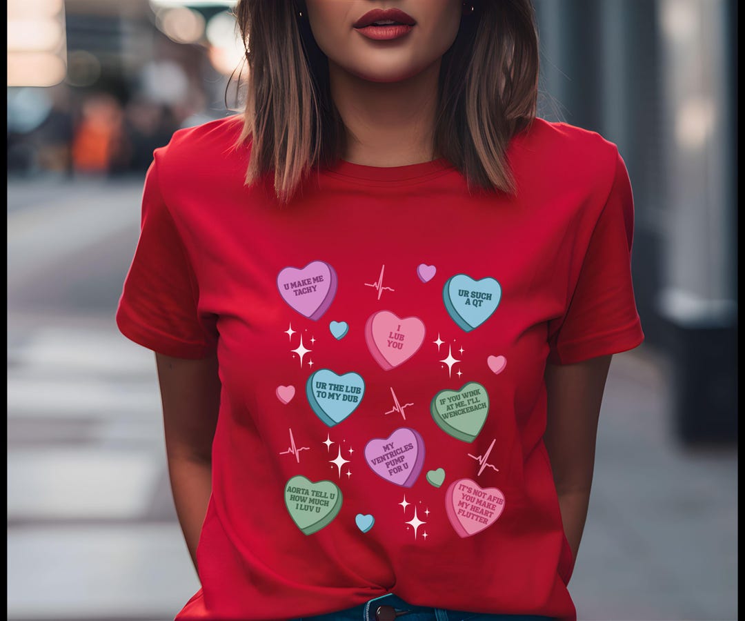 Cardiac Conversation Hearts Tee - Etsy