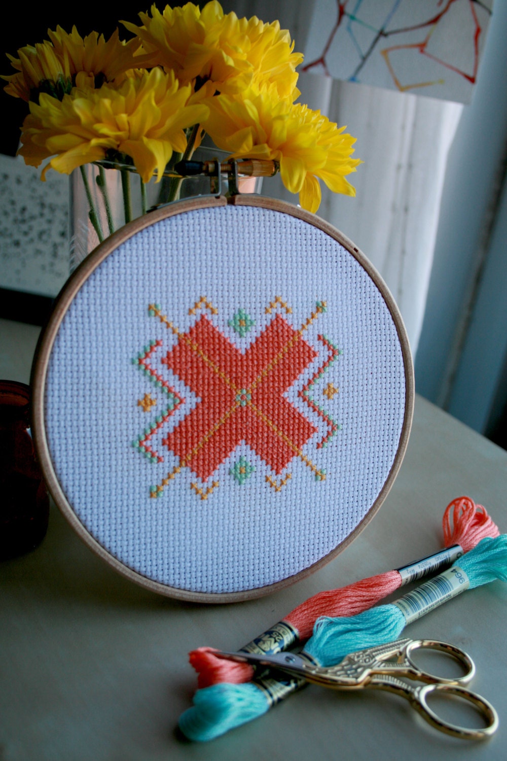 X Marks the Spot Geometric Cross Stitch Pattern Digital Download - Etsy