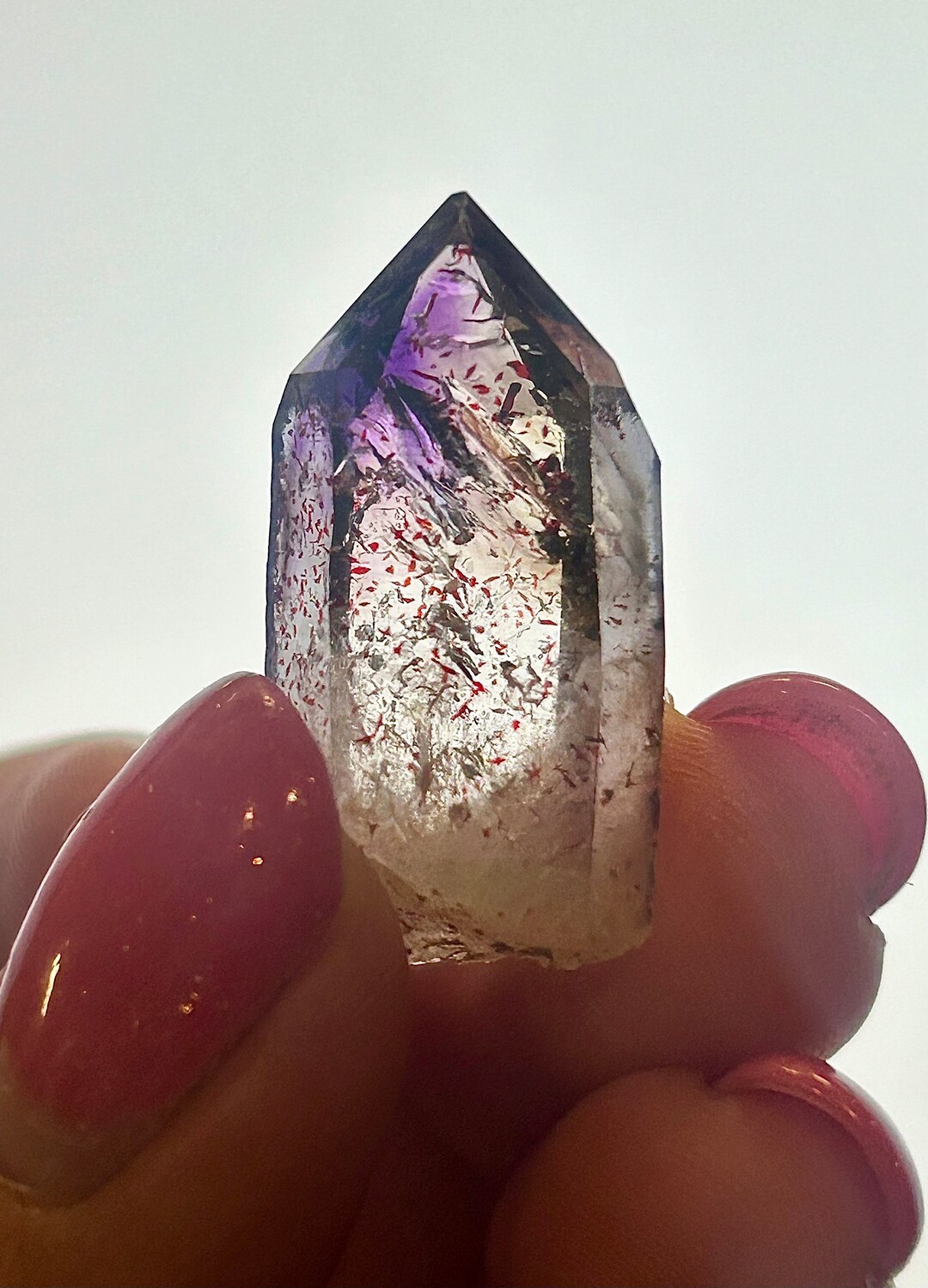 Namibian Crystal With Phantoms and Red Hematite - Etsy