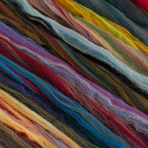 4 Oz of Multi Colored Merino Wool Top Dyed Heather 21.5 Micron Roving ...