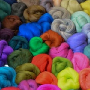 Merino Wool Color Sampler 21 Oz, 74 Colors! Wool Roving, Spinning Fiber ...