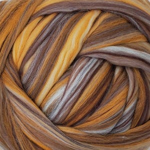 4 Oz of Multi Colored Merino Wool Top Dyed Heather 21.5 Micron Roving ...