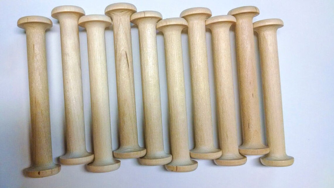 10 Wooden Boat Shuttle Bobbins, Fits Harrisville Shuttlette, Weaving ...