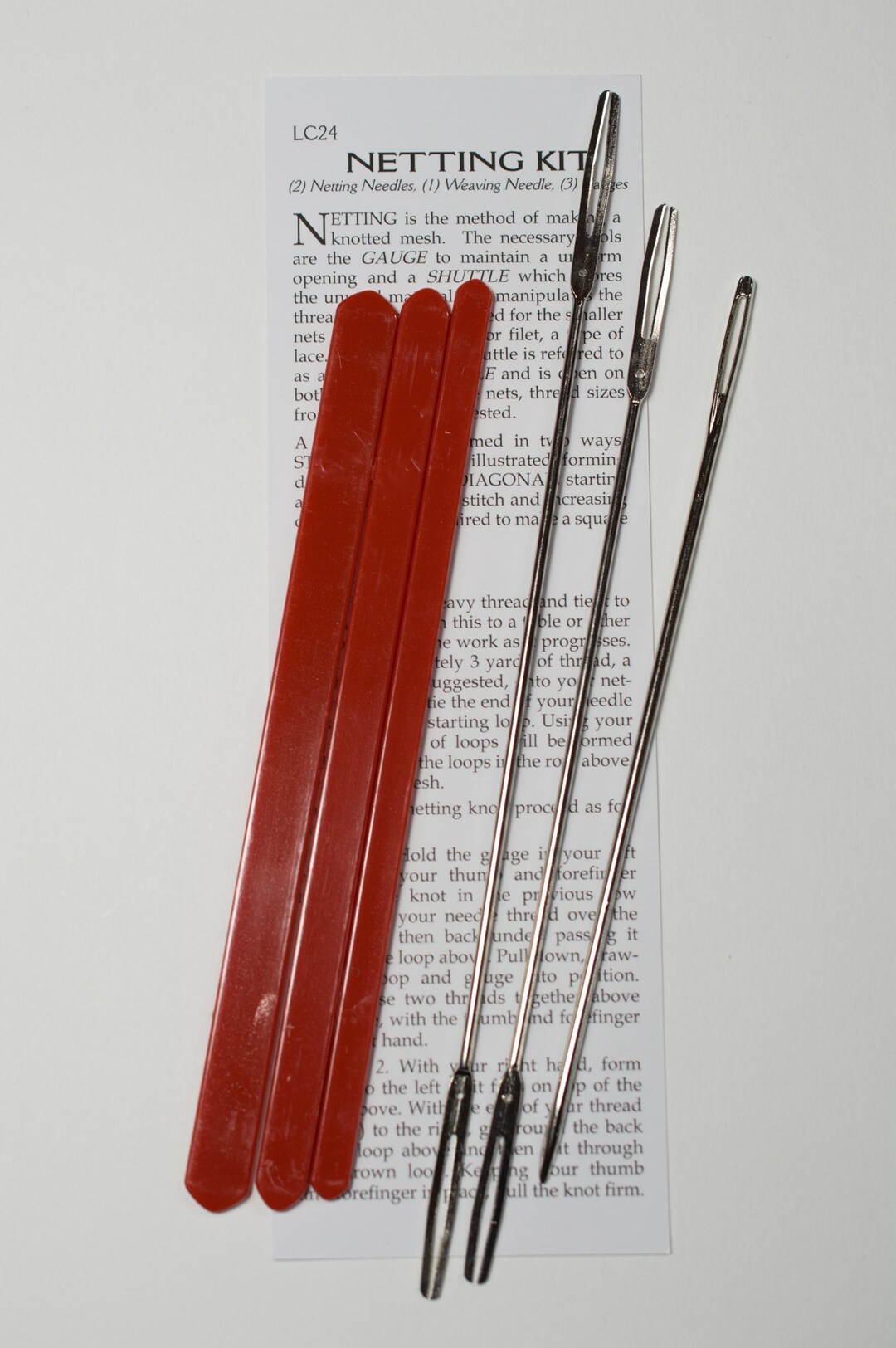 Netting Kit, Netting Lace Tools, Netting Needle, Netting Guages, How to ...