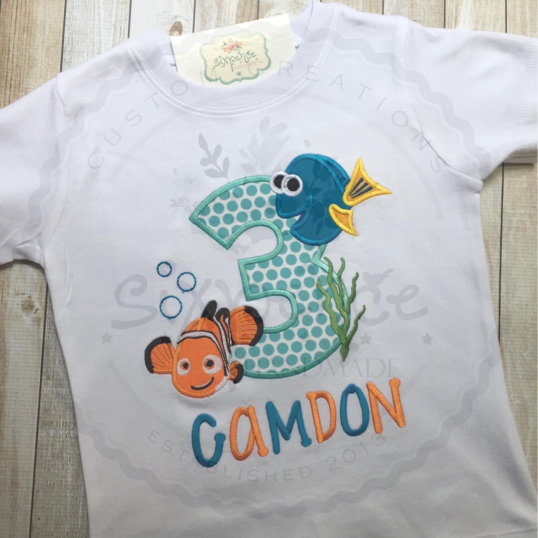 Finding Nemo Birthday Nemo and Dory Birthday Shirt or Bodysuit Custom ...