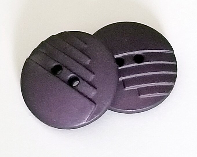 Dark Purple Buttons With Raised Line Pattern - 23 Mm or 7/8 Inch - Lot ...