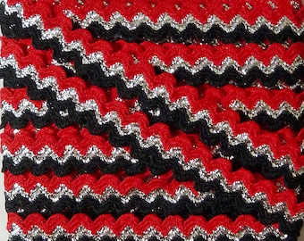 5 Yards Red Metallic Rick Rack Trim, Red Trim, Ric Rac Trim, Metallic ...