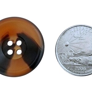 Faux Tortoise Shell Buttons - 28 Mm or 1 1/8 Inch - Lot of 6 - Matte ...