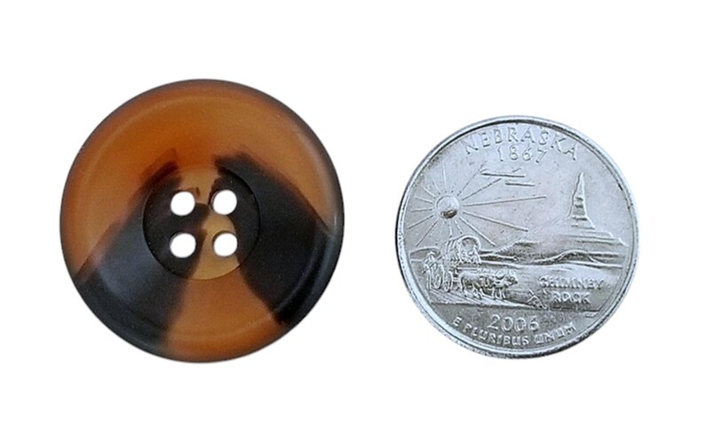 Faux Tortoise Shell Buttons - 28 Mm or 1 1/8 Inch - Lot of 6 - Matte ...