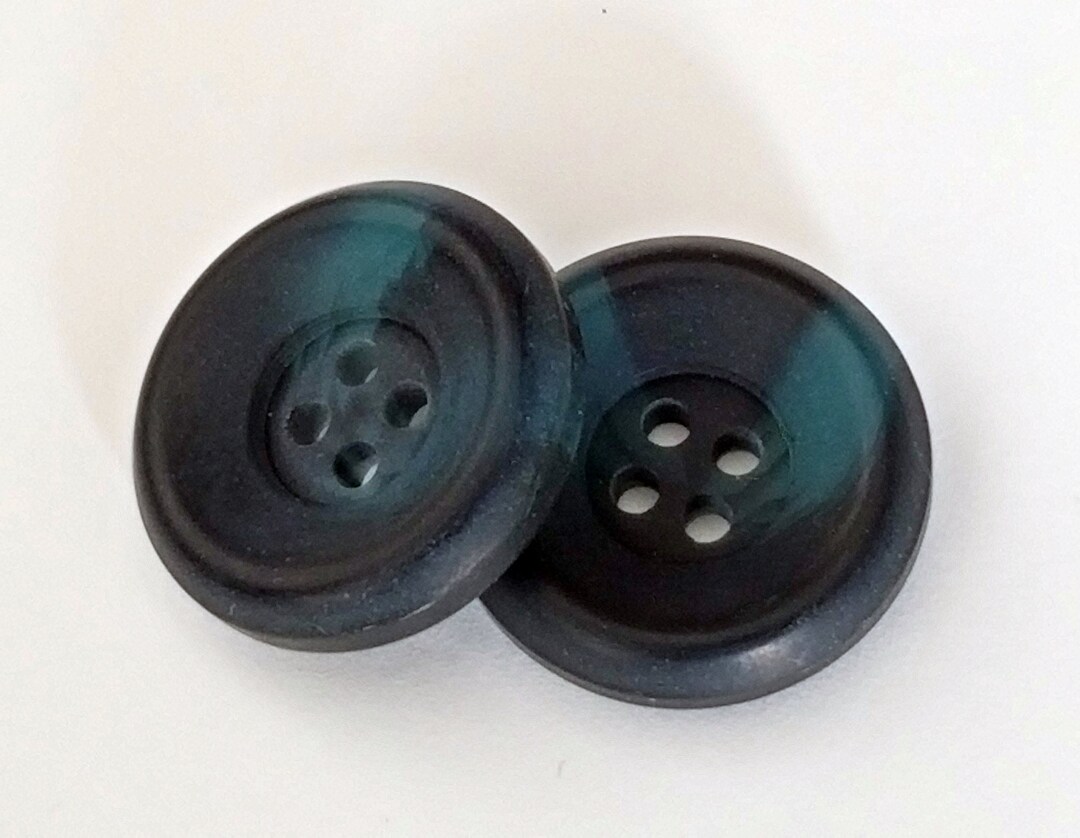 Dark Blue & Green Buttons - 23 Mm or 7/8 Inch - Lot of 8 Round 4-hole ...