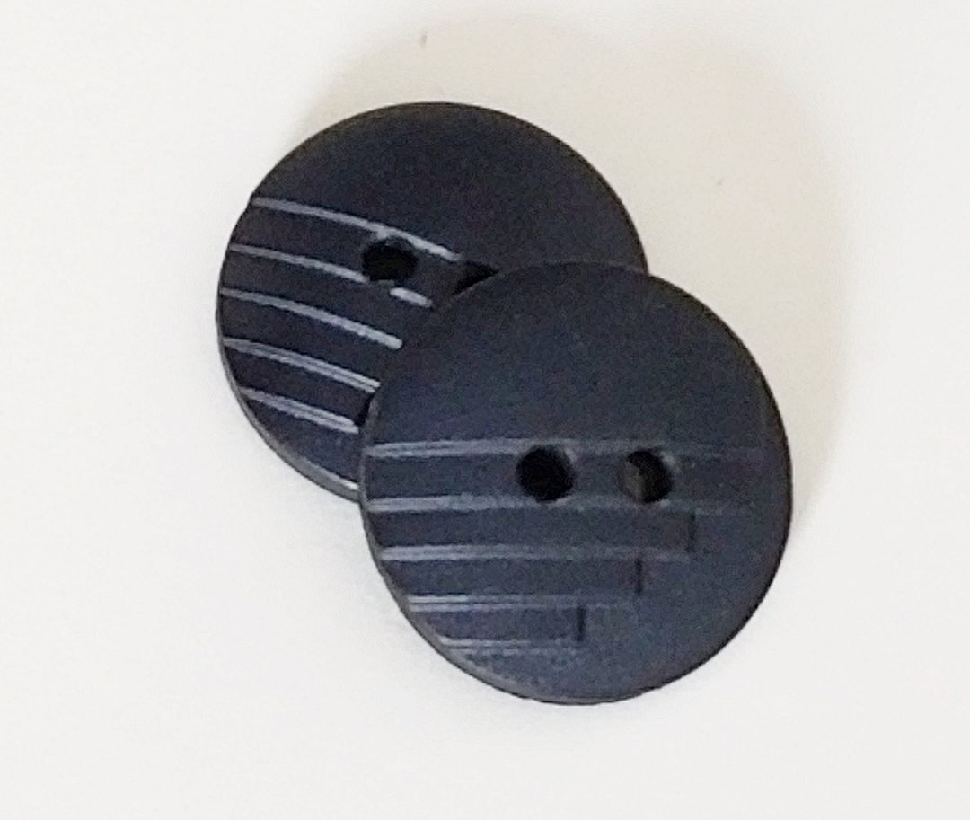Dark Blue Buttons With Raised Line Pattern - 23 Mm or 7/8 Inch - Lot of ...