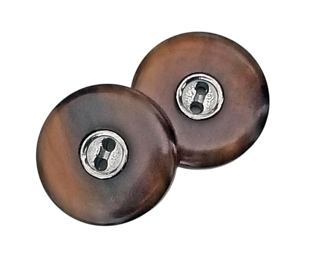 Faux Tortoise Shell Button With Metal Center 23mm or 7/8 Inch - Lot of ...
