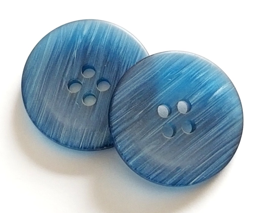 Medium Blue Buttons With Subtle Stripe Pattern - 18 Mm or 11/16 Inch ...