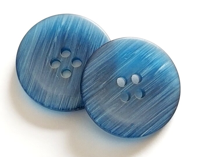 Medium Blue Buttons With Subtle Stripe Pattern - 23 Mm or 7/8 Inch ...
