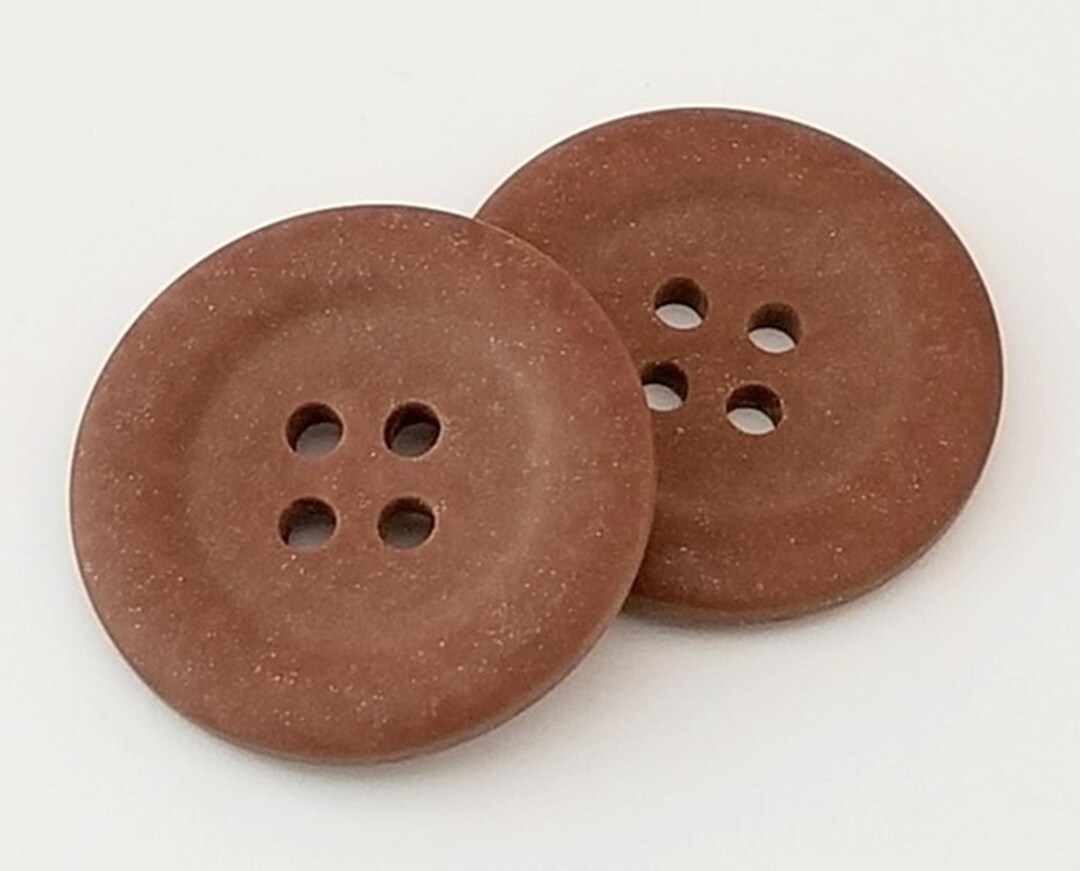 Medium Brown Buttons - 25 Mm or 1 Inch - Lot of 8 Round 4-hole Plastic ...