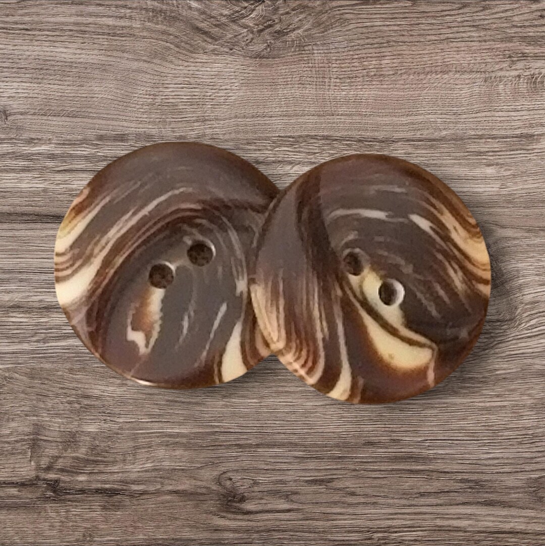 Dark Brown Marbled Buttons With Raised Crescent Design - 23 Mm or 7/8 ...