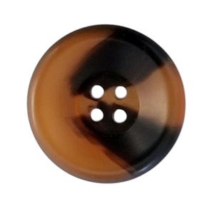 Faux Tortoise Shell Buttons - 28 Mm or 1 1/8 Inch - Lot of 6 - Matte Round 4-hole Imitation ...
