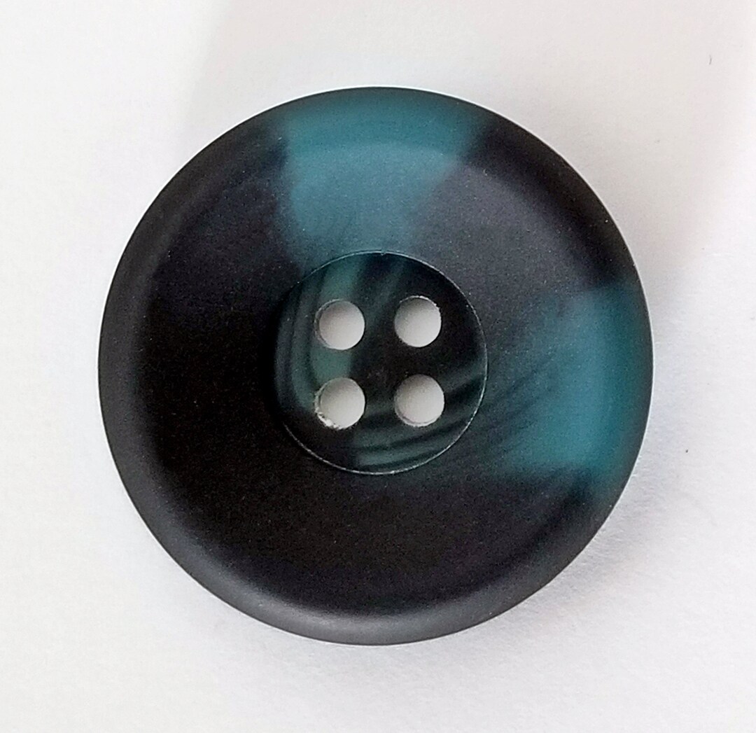 Large Dark Blue & Green Buttons - 28 Mm or 1 1/8 Inch - Lot of 6 Round ...