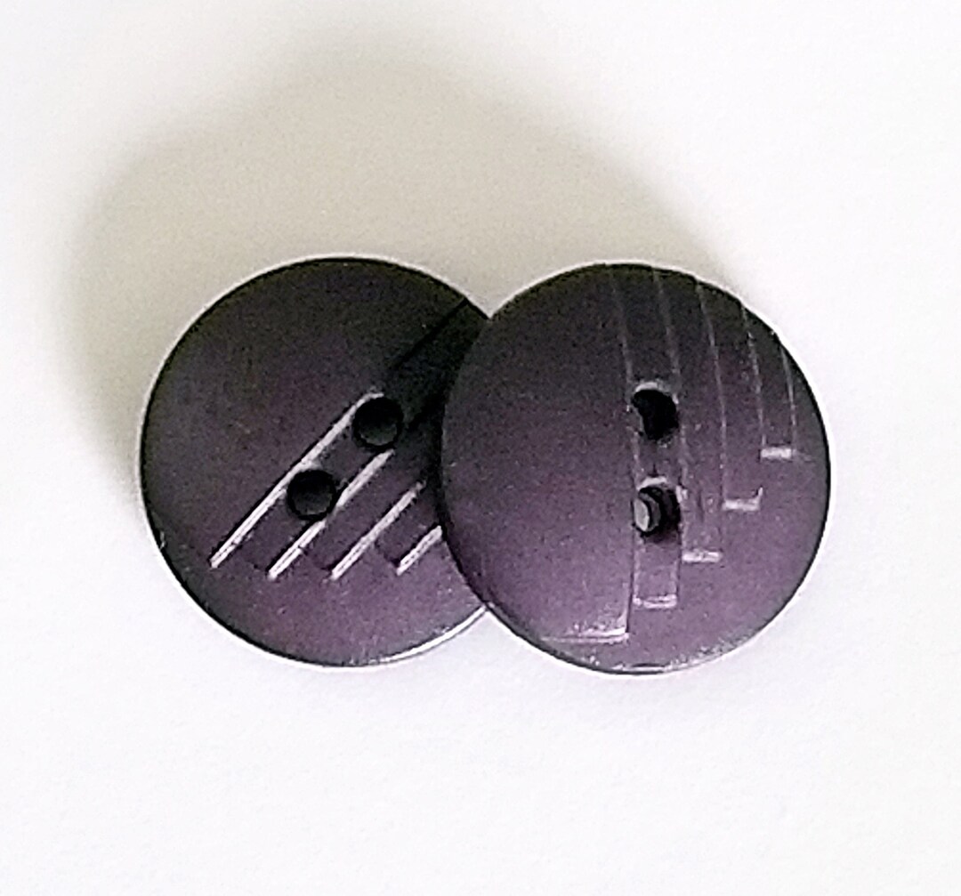 Dark Purple Buttons With Raised Line Pattern 18 Mm or 11/16 Inch Lot of ...