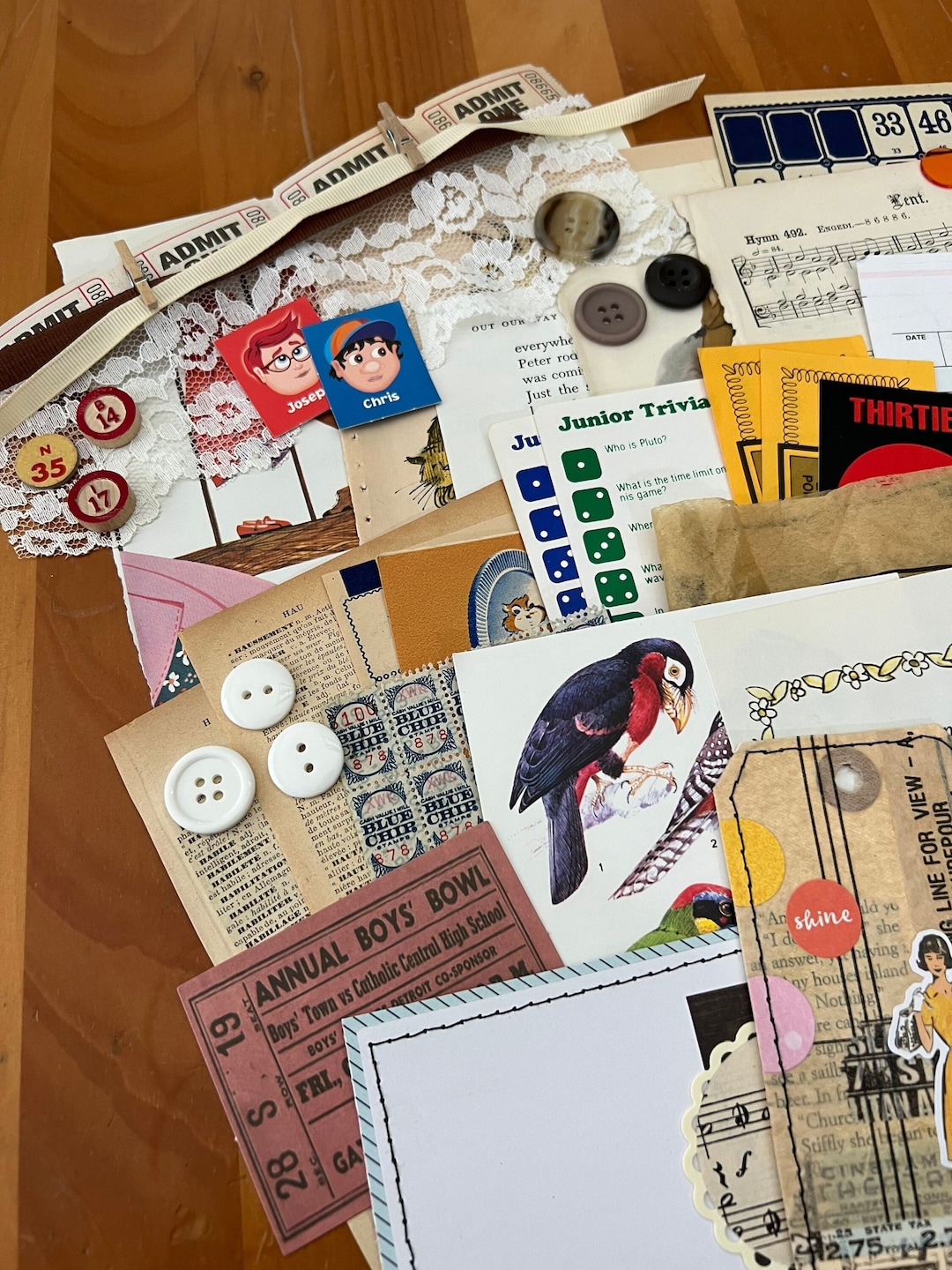Junk Journal Paper & Ephemera Kit*grab Bag; Collage Kit, Mixed Media, Master Boards, Altered Art ...