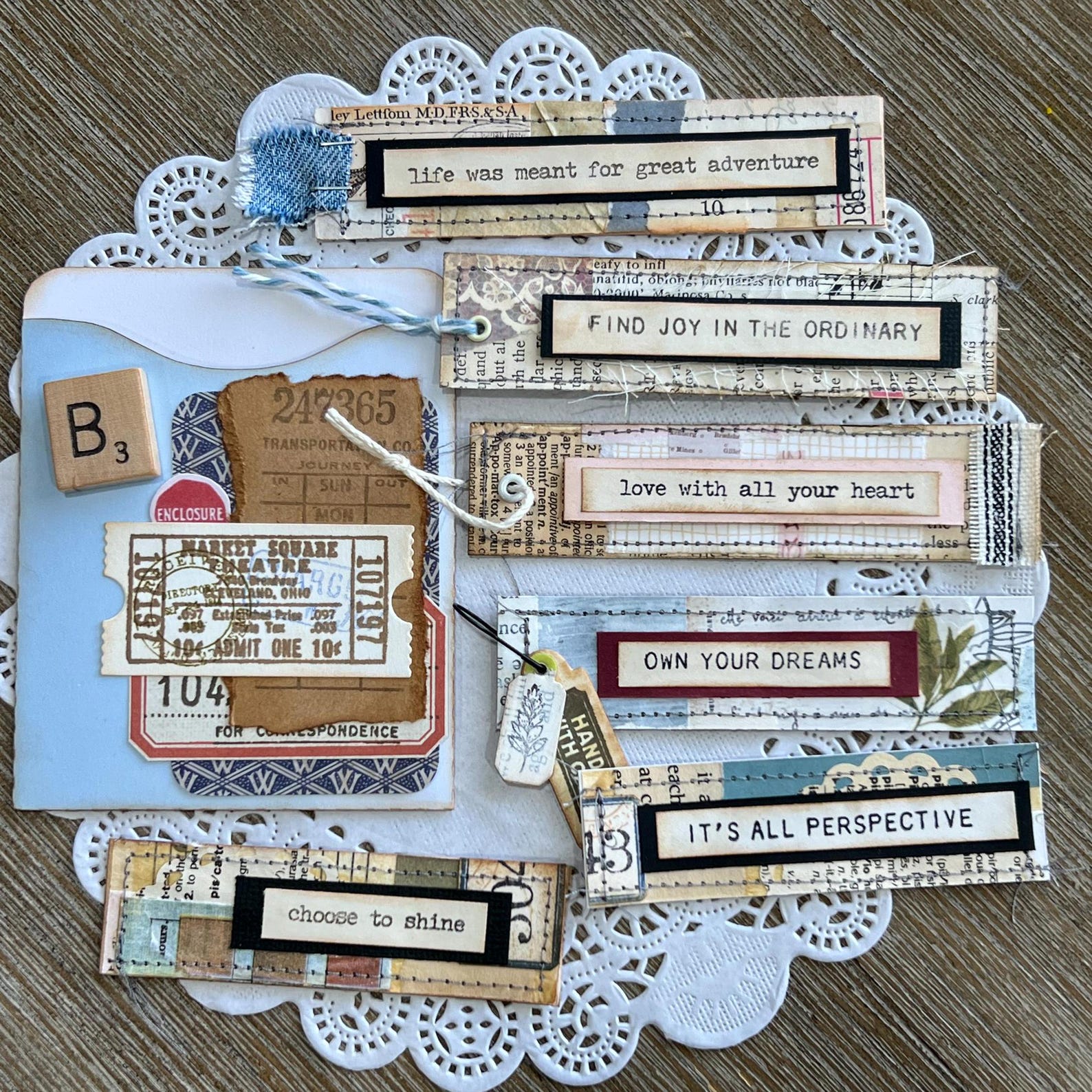 Word Snippet Tags, Phrases, Mini Tags, Stamped Tiny Text Strips, Junk ...