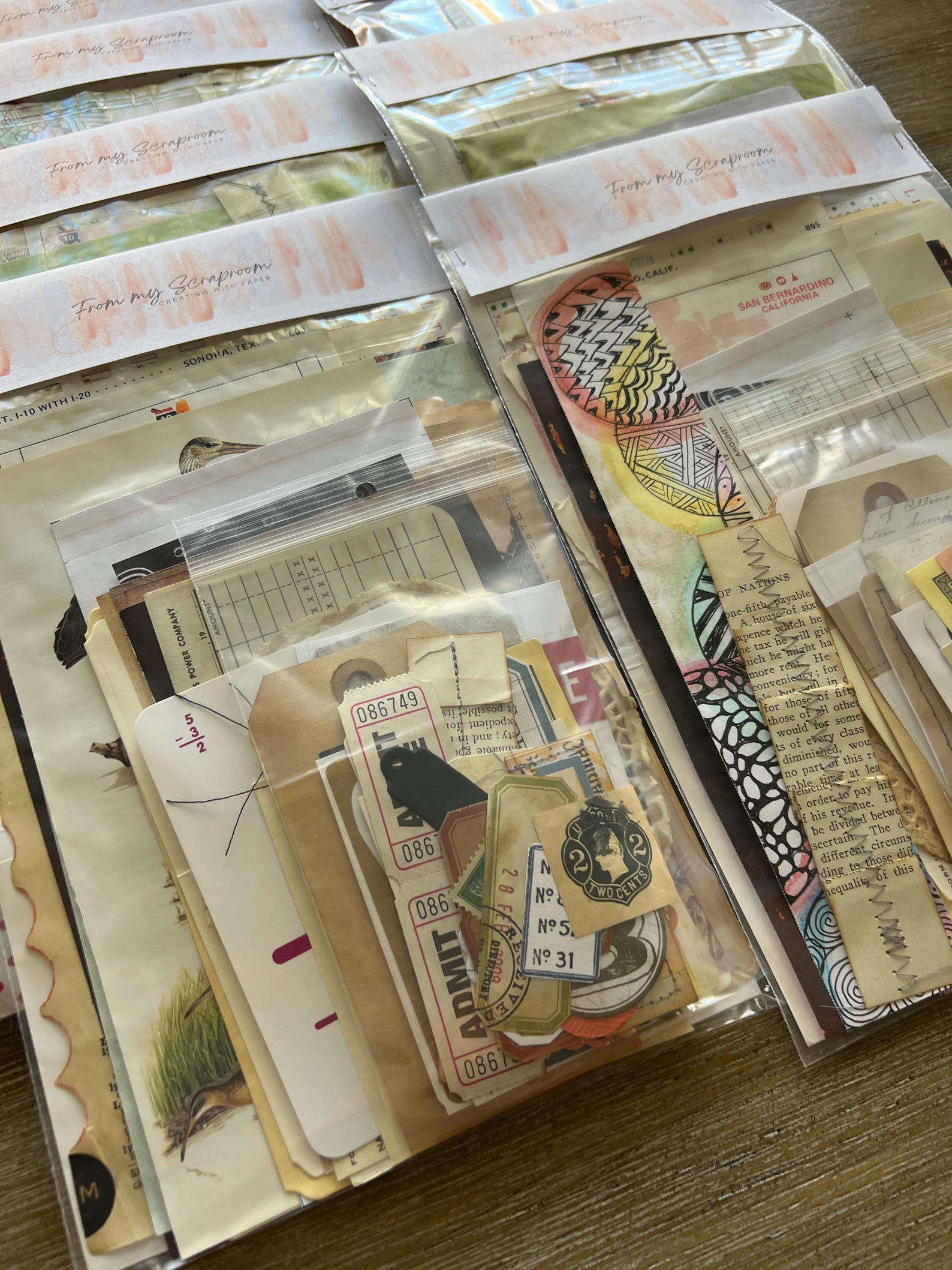 RESTOCK* Junk Journal Paper & Ephemera Mixed Grab Bag* 3 Sizes ...