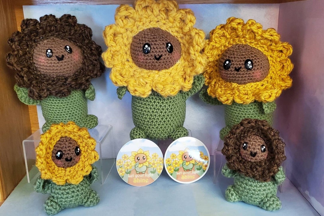 Handmade Sunflower Dolls, Sunny Buddy, Amigurumi Flower Dolls, Kawaii ...