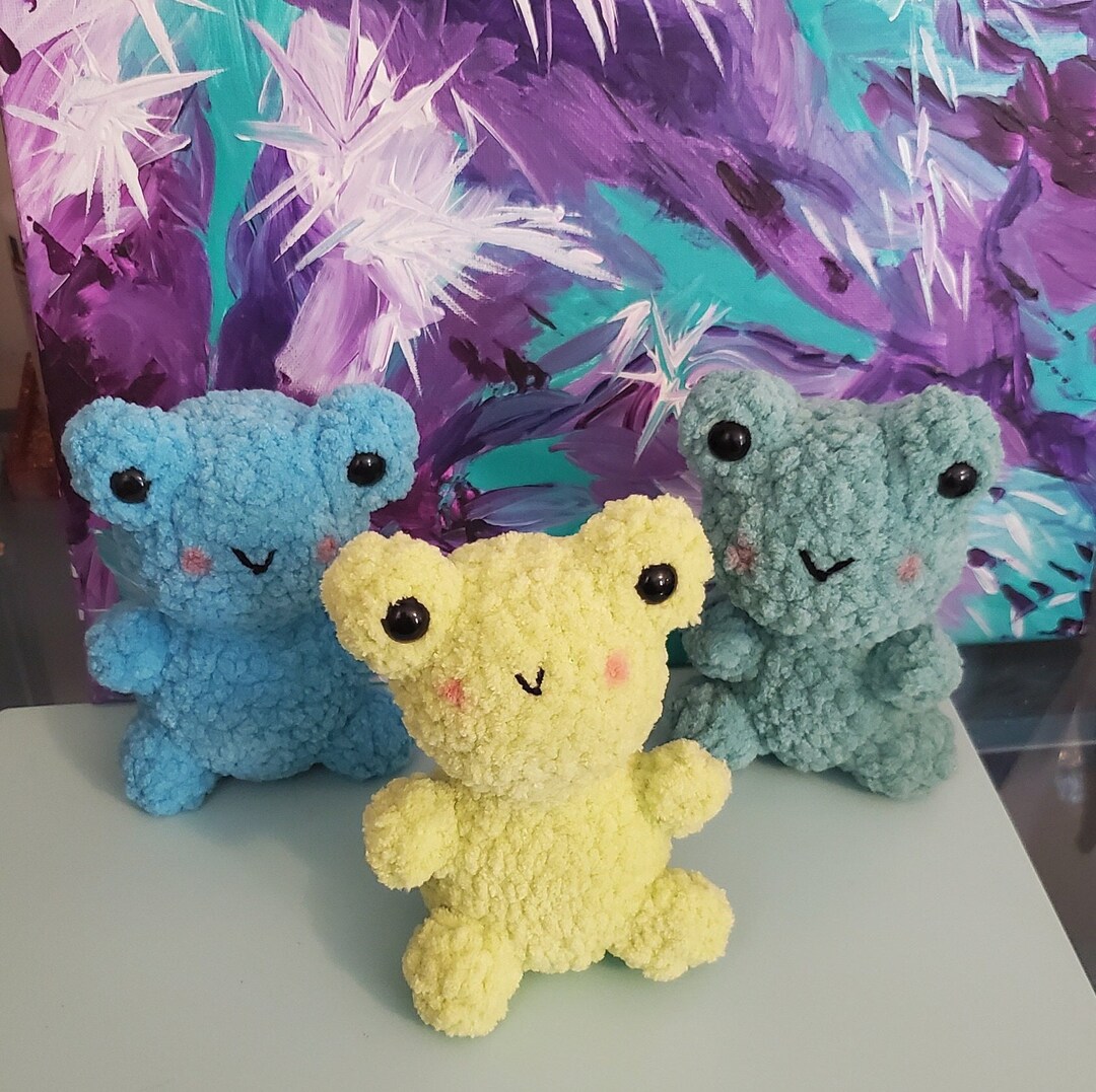 Handmade Crocheted Froggy Amigurumi, Colorful Frog, Soft Plushie Froggy ...