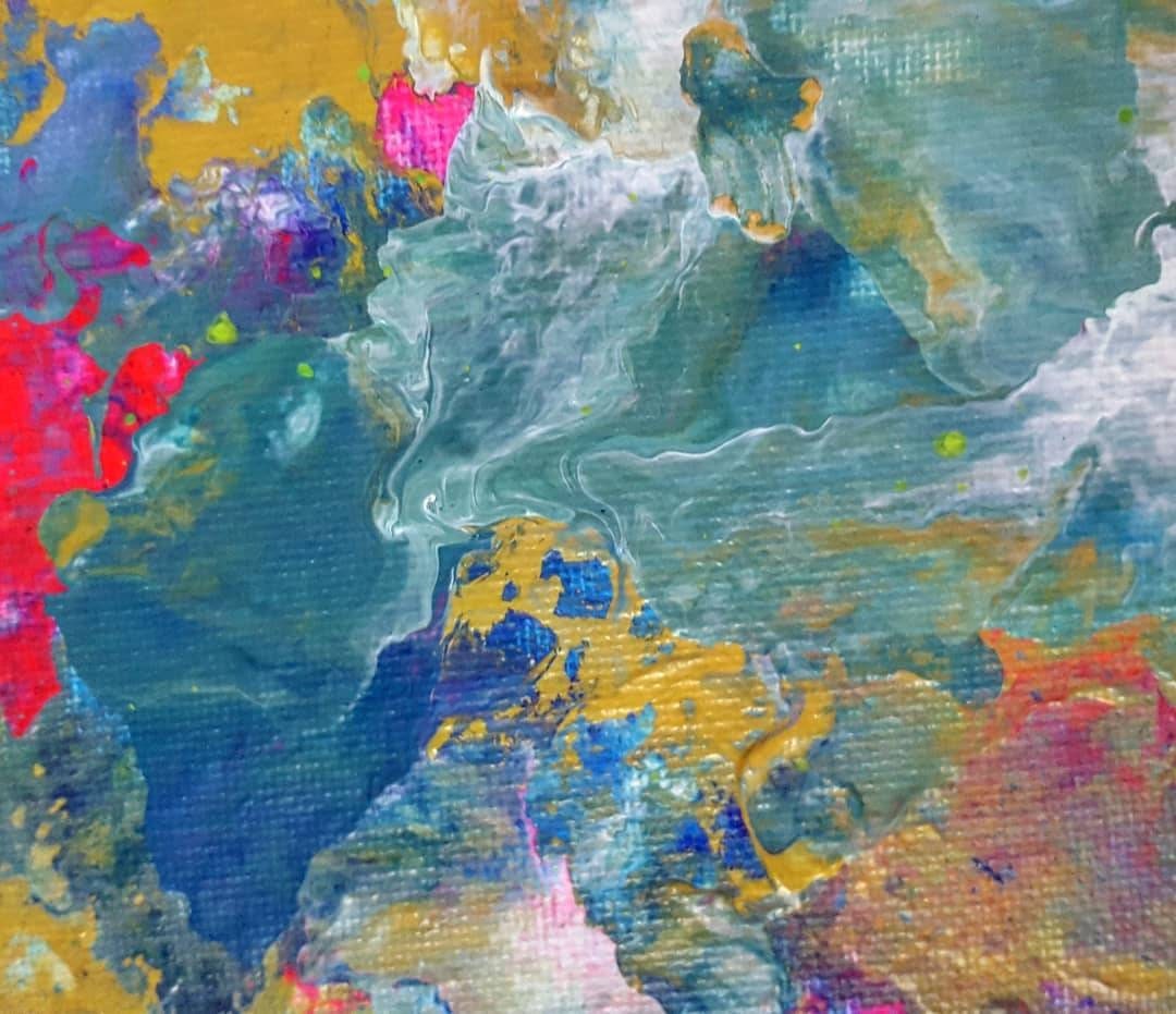 Original Abstract Art, a Star is Born. // Cloud Galaxy 9x12, Acrylics ...