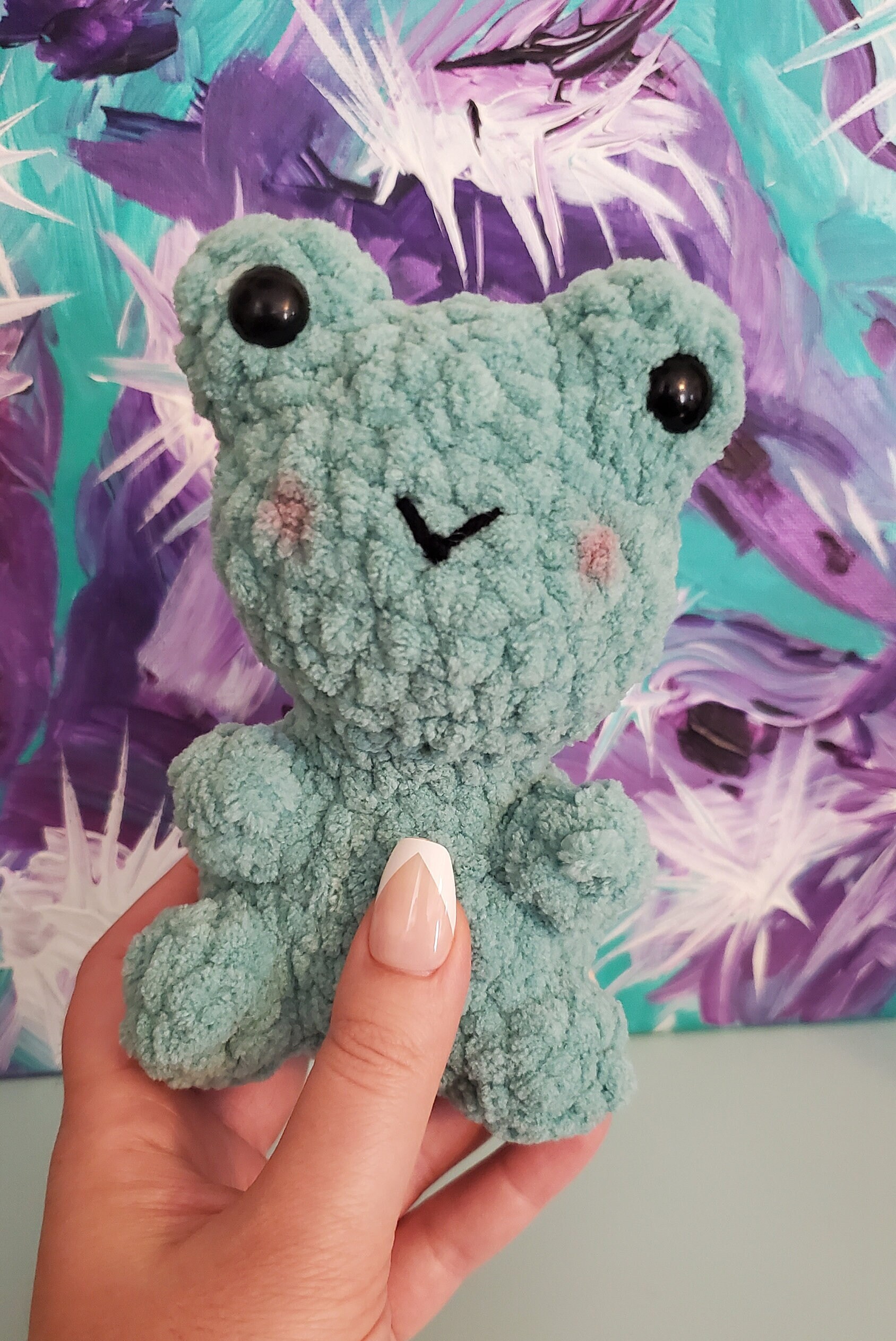 Handmade Crocheted Froggy Amigurumi, Colorful Frog, Soft Plushie Froggy ...