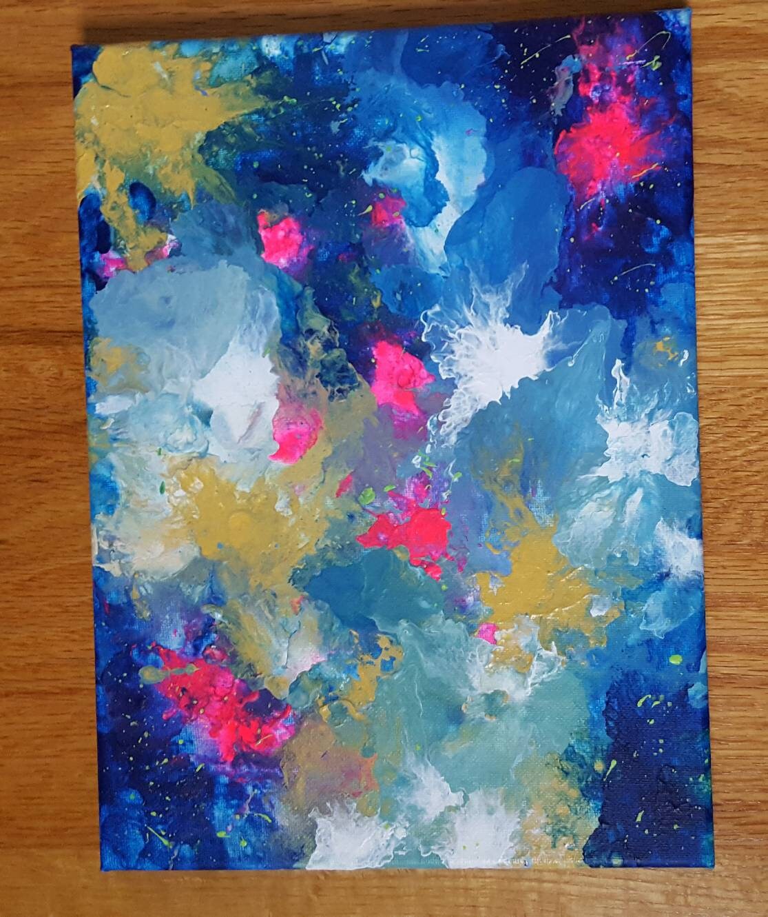 Original Abstract Art, a Star is Born. // Cloud Galaxy 9x12, Acrylics ...