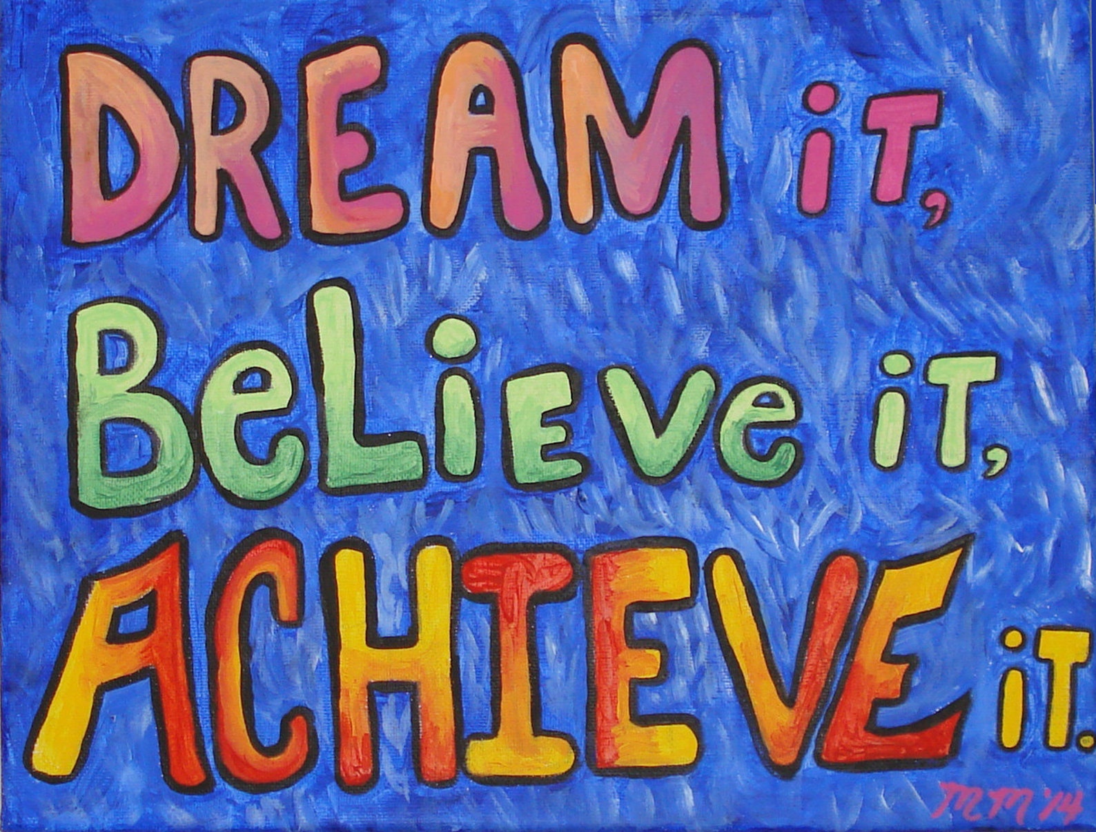 Motivational Art "dream It, Believe It, Achieve It" - Etsy