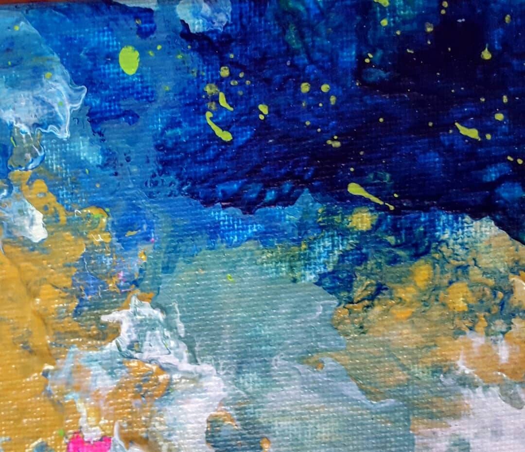 Original Abstract Art, a Star is Born. // Cloud Galaxy 9x12, Acrylics ...