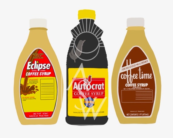 Autocrat Coffee Milk Syrup Rhode Island Illustration Etsy