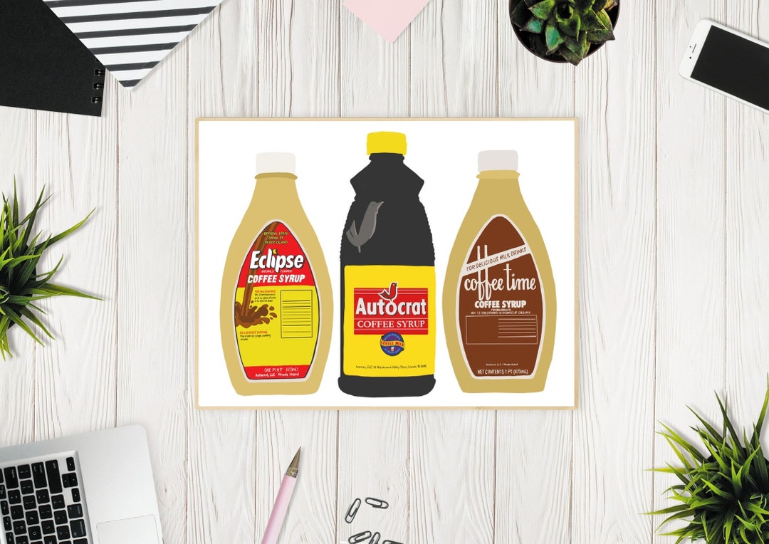 Autocrat Coffee Milk Syrup Rhode Island Illustration - Etsy