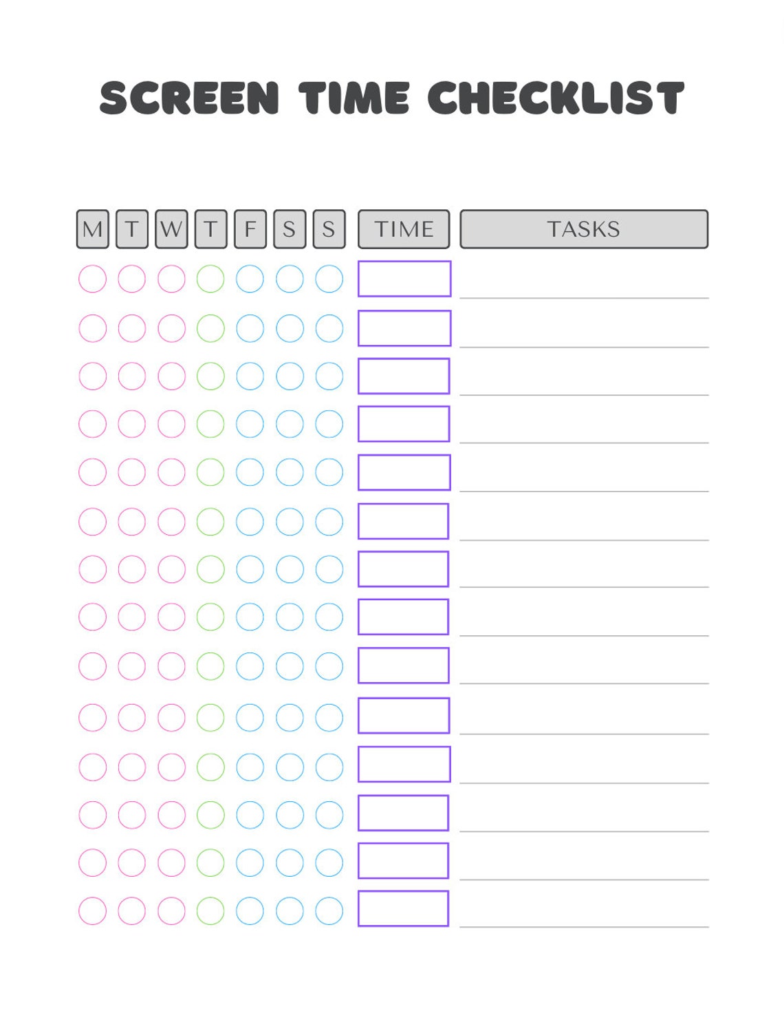 Editable Kids Chore Charts, Responsibility Charts, Kids Daily ...