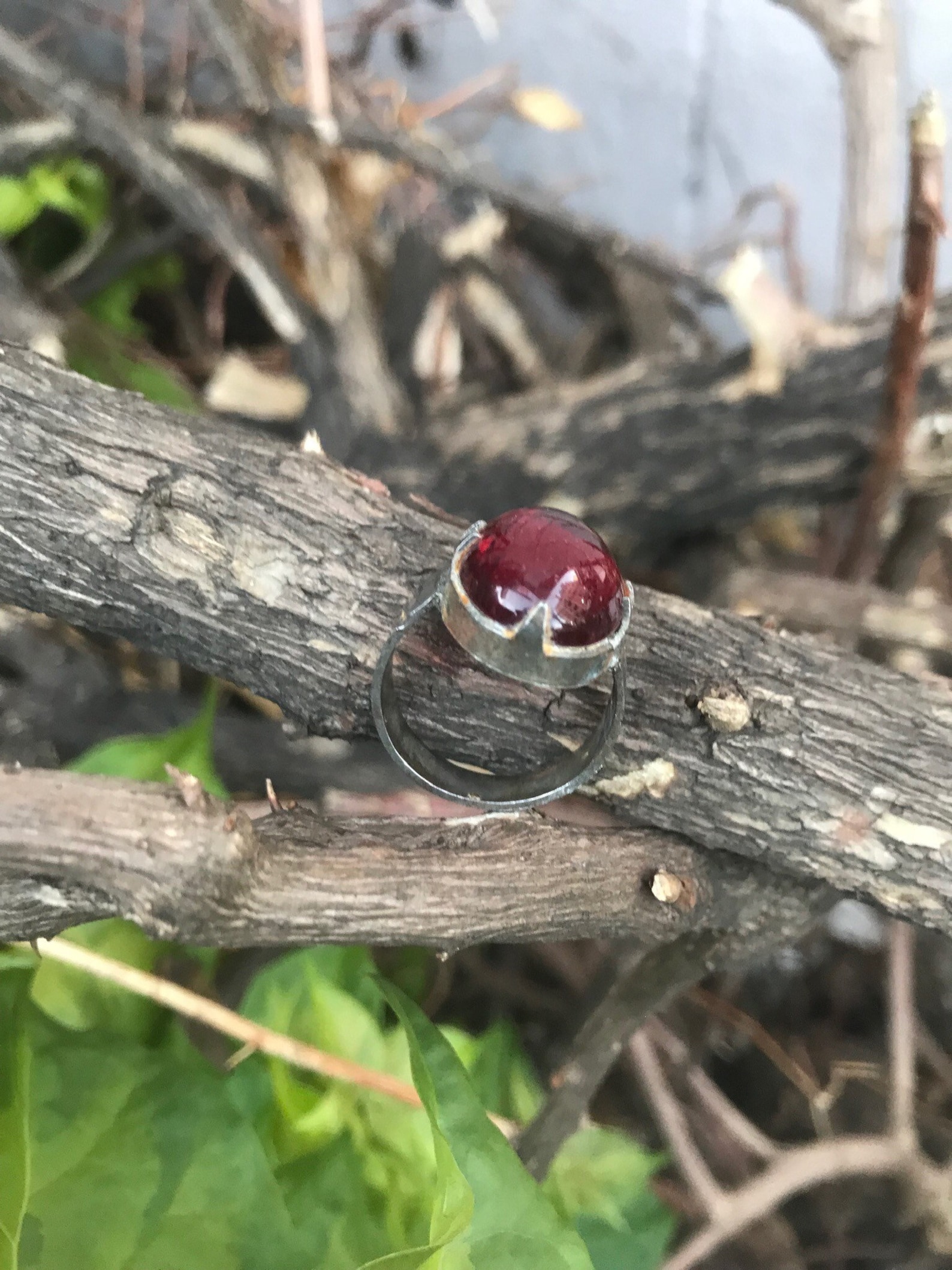 Nice Vintage Old Red Blood Vampire Stone Ring Tribal Boho Bohemian ...